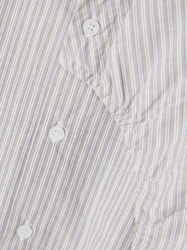 DEIJI STUDIOS Arch Tie-detailed Striped Organic Cotton-poplin Shirt