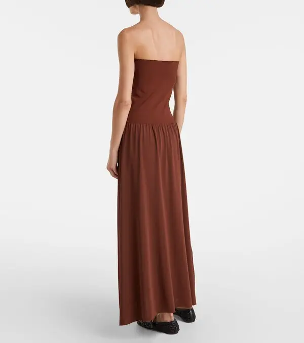 ERES Oda Pleated Maxi Dress - Brown