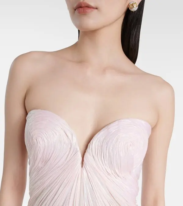 MARIA LUCIA HOHAN Meilien Pleated Silk-blend Chiffon Gown