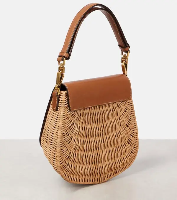 Saint Laurent Voltair Leather And Wicker Tote Bag