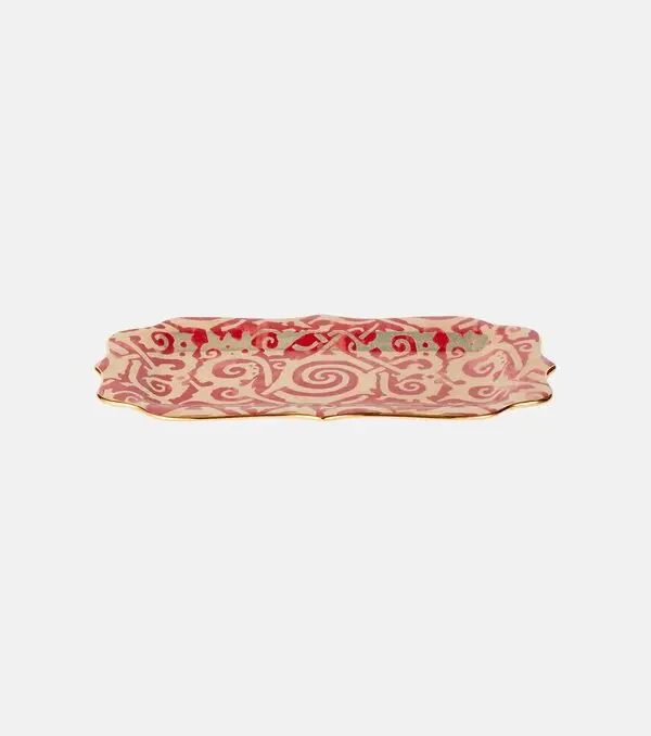 L'Objet X Fortuny Maori Porcelain Tray - Red