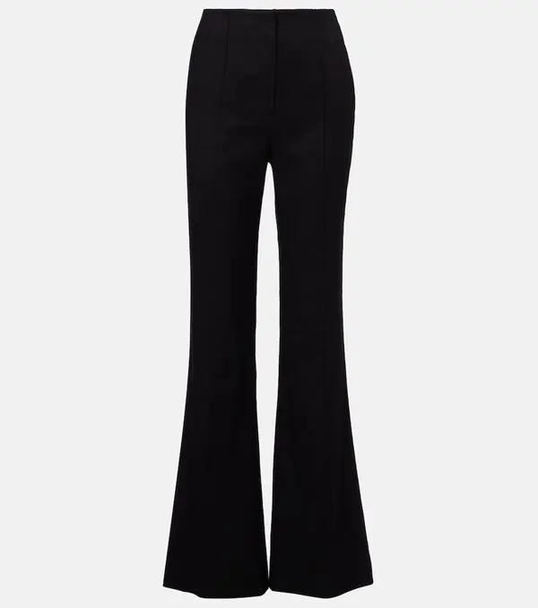Veronica Beard Komi High-rise Linen-blend Flared Pants