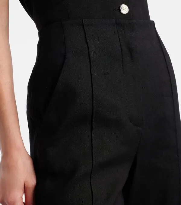 Veronica Beard Komi High-rise Linen-blend Flared Pants