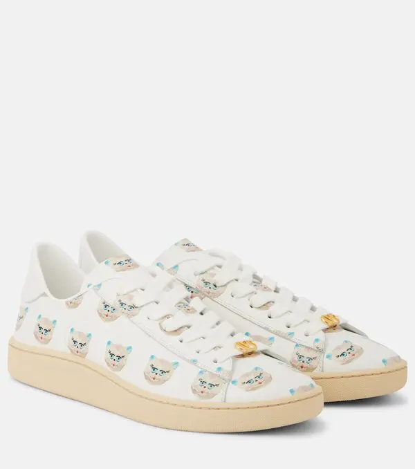 Valentino Garavani Royco Printed Leather Sneakers - White