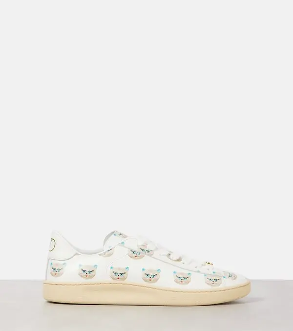Valentino Garavani Royco Printed Leather Sneakers - White