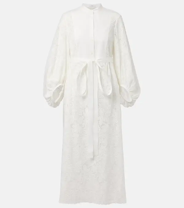 Erdem Embroidered Cotton Lace Midi Dress