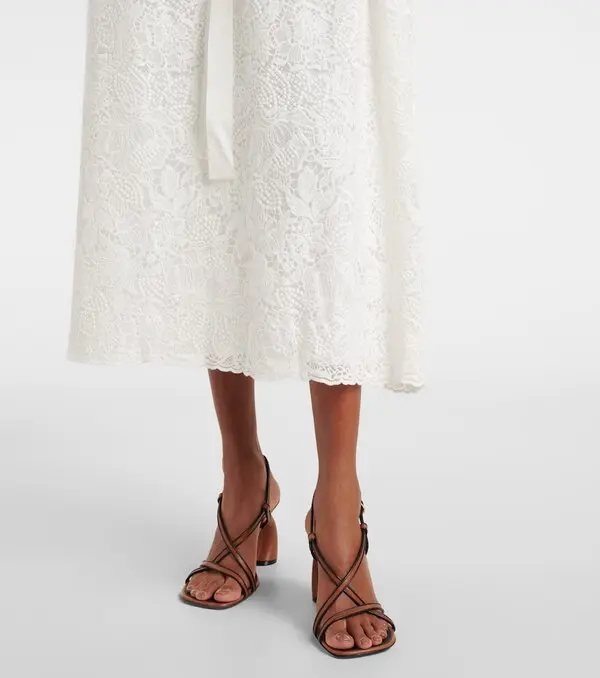 Erdem Embroidered Cotton Lace Midi Dress