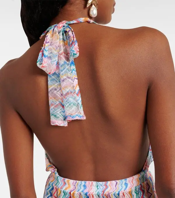 Missoni Zigzag Sheer Halterneck Minidress
