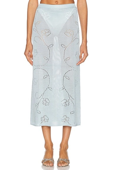 Calle Del Mar Ivy Knit Midi Skirt - Tide