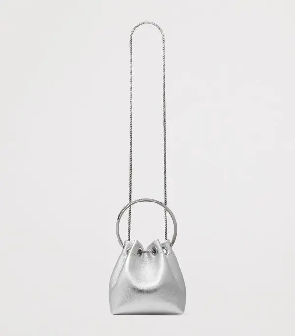 JIMMY CHOO Metallic Bon Bon Top-handle Bag - Silver