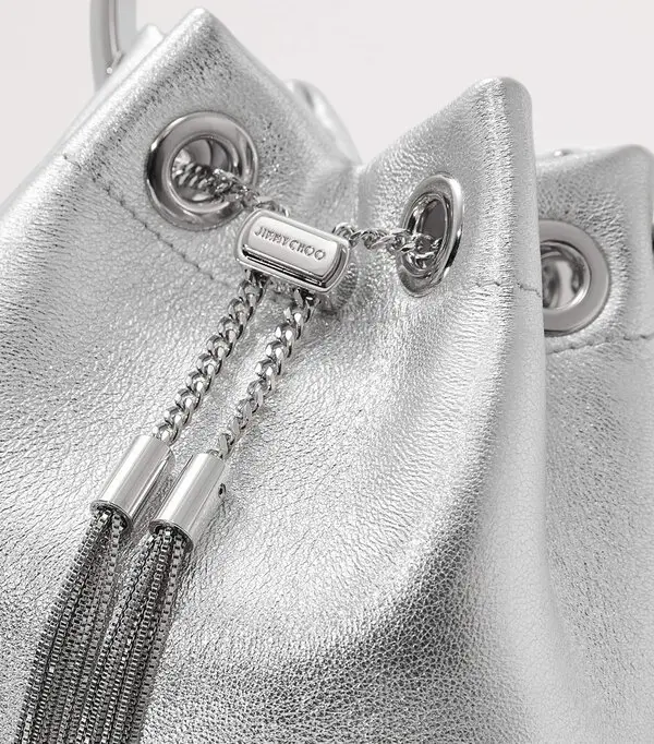 JIMMY CHOO Metallic Bon Bon Top-handle Bag - Silver