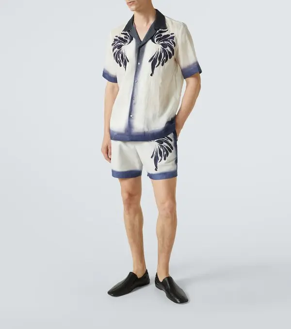 Dries Van Noten Embroidered Bowling Shirt - Blue