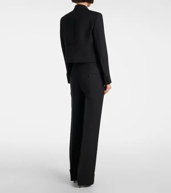Valentino Garavani Wool And Silk Wide-leg Trousers