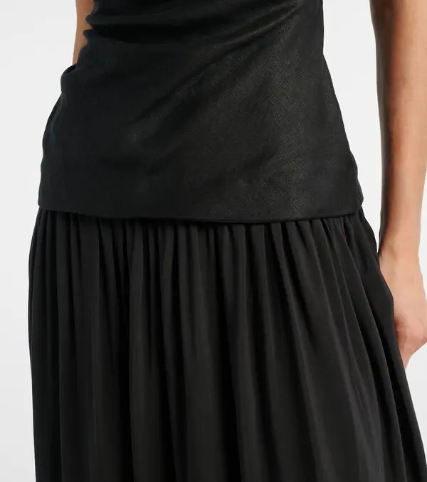 Faithfull The Brand Hedy Strapless Linen Maxi Dress - Black