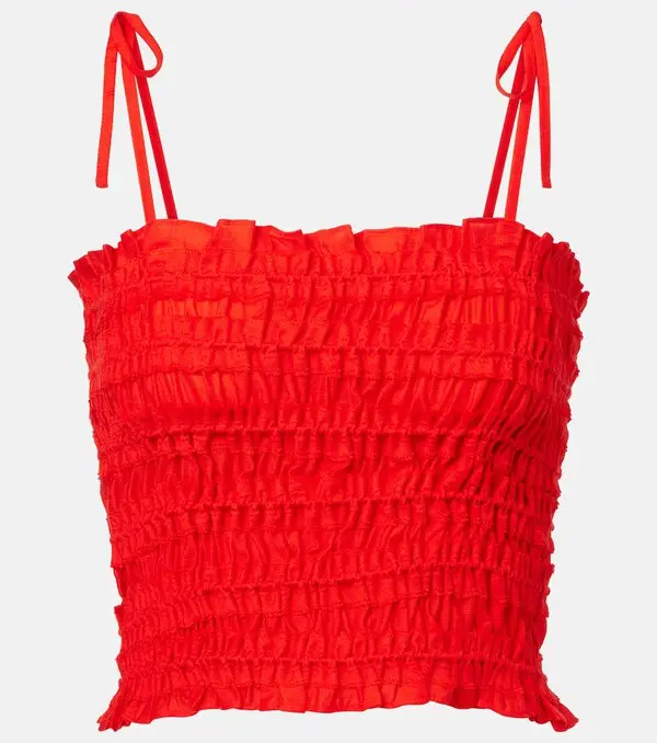 Tory Burch Smocked Tank Top - Red