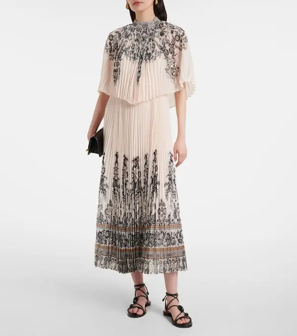 Zimmermann Printed Pleated Midi Dress