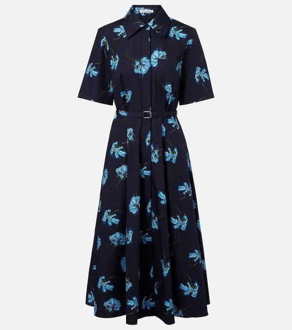 EMILIA WICKSTEAD Floral Cotton Shirt Dress