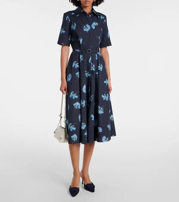 EMILIA WICKSTEAD Floral Cotton Shirt Dress