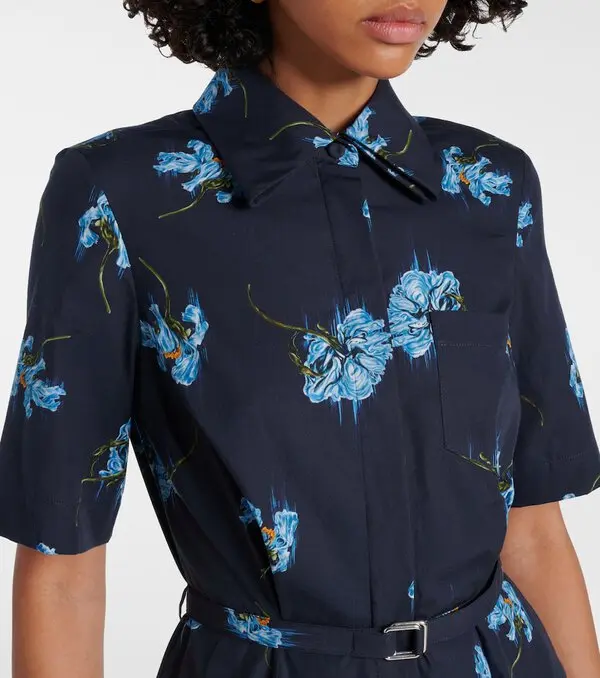 EMILIA WICKSTEAD Floral Cotton Shirt Dress