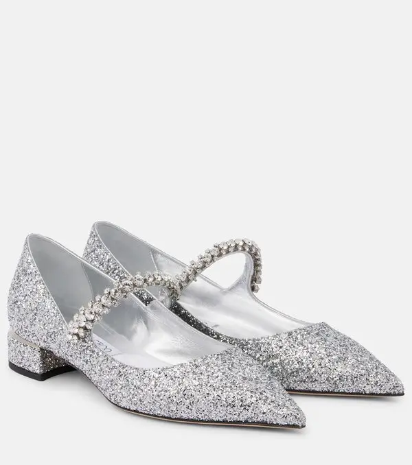 JIMMY CHOO Bing Embellished Mary Jane Pumps - Silver