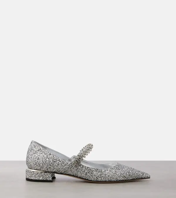 JIMMY CHOO Bing Embellished Mary Jane Pumps - Silver