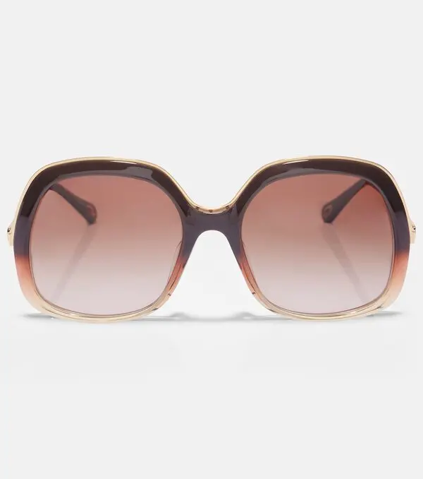 Chloé Leia Square Frame Sunglasses - Brown