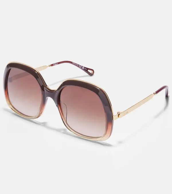 Chloé Leia Square Frame Sunglasses - Brown