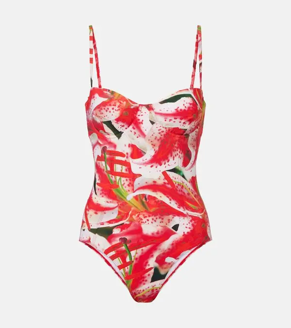 Tory Burch Floral Print One Piece Swimsuit - Multicoloured