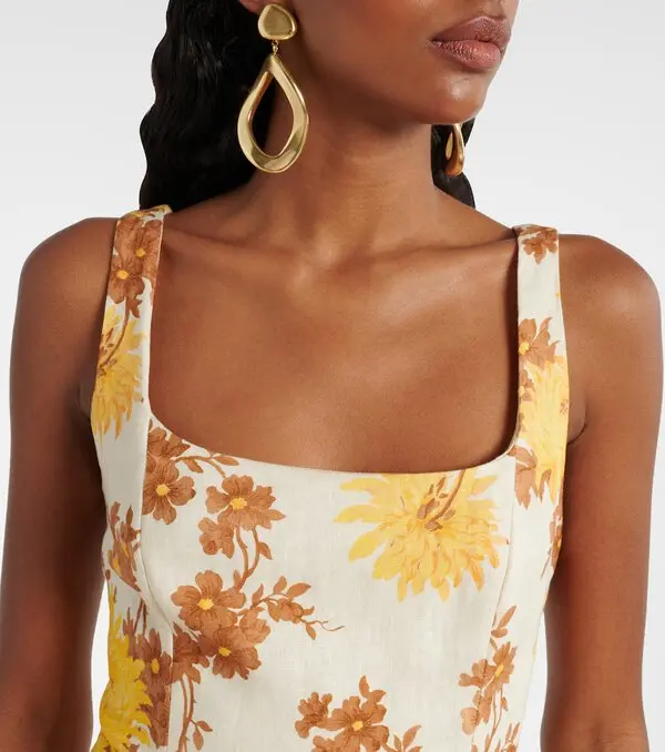 Faithfull The Brand Felice Floral Linen Minidress