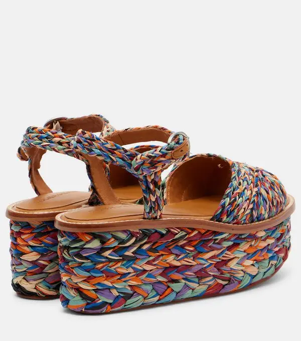 Clergerie Arty Raffia Platform Sandals