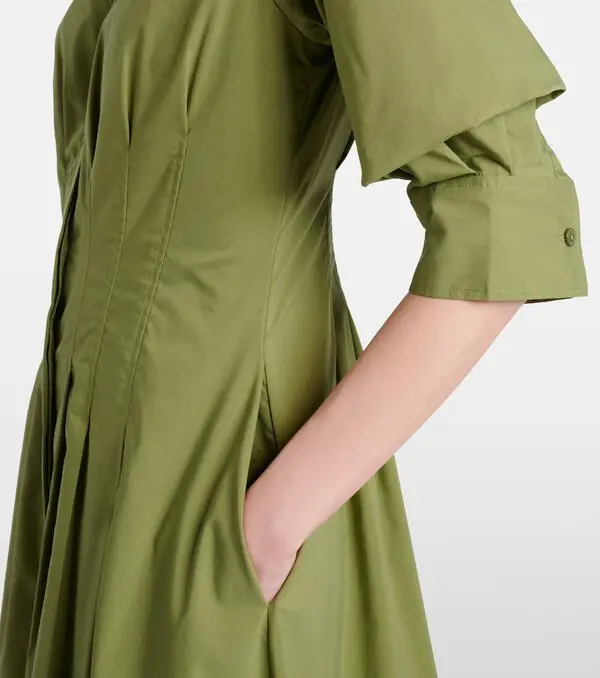 Simkhai Jazz Cotton-blend Poplin Shirt Dress - Green