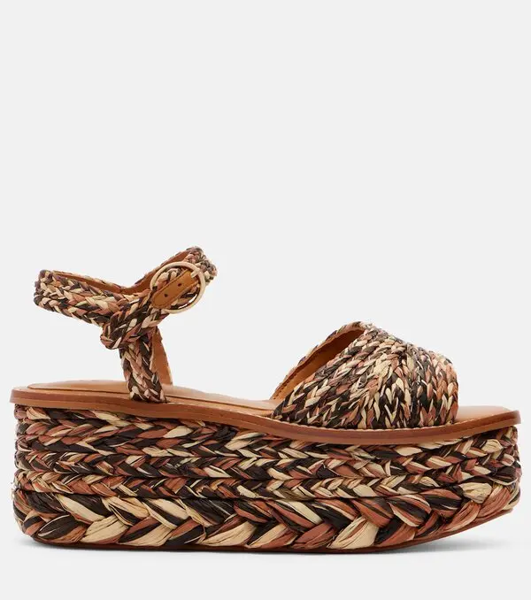 Clergerie Arty Raffia Platform Sandals