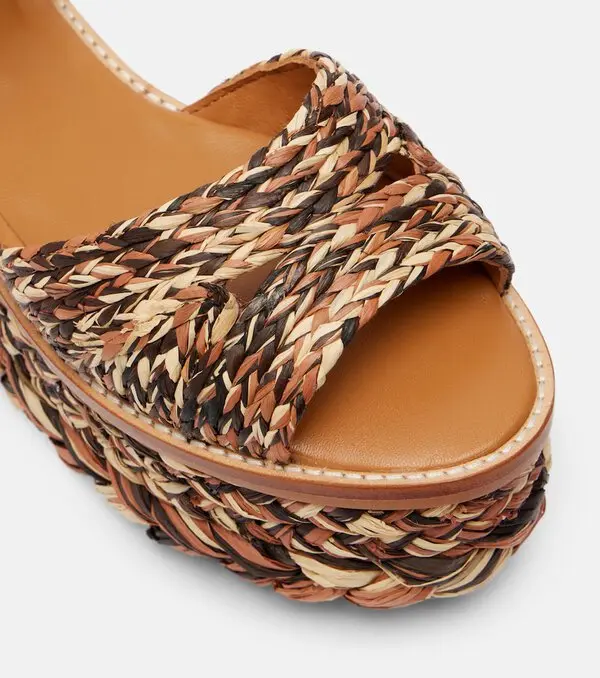 Clergerie Arty Raffia Platform Sandals