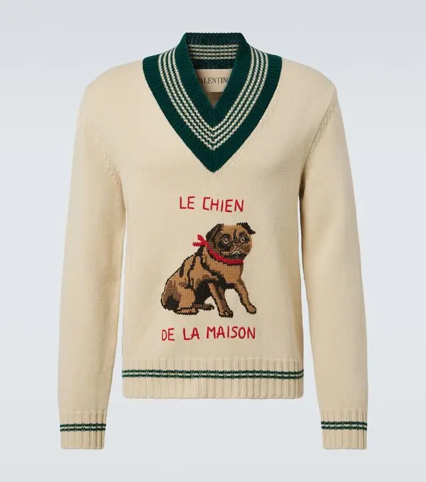 Valentino Garavani Wool Jacquard Sweater - Neutrals