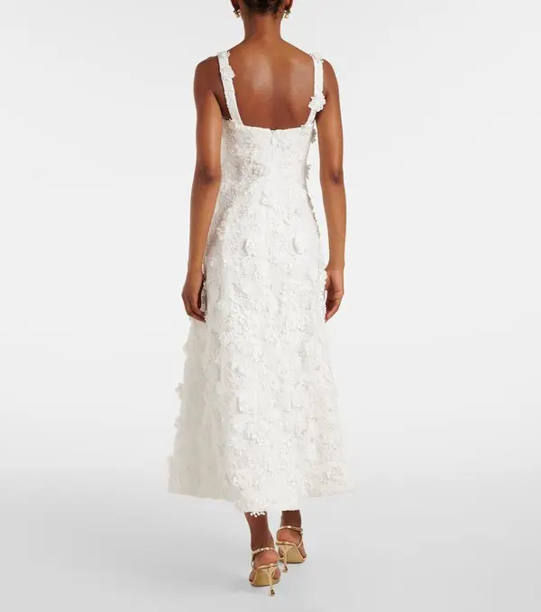 LEO LIN Odette Floral-appliqué Lace Dress - White