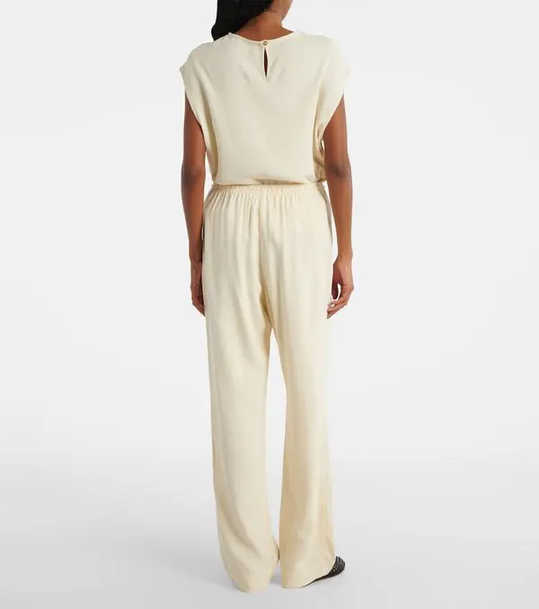 Asceno Aurelia Wide-leg Pants In Ecru