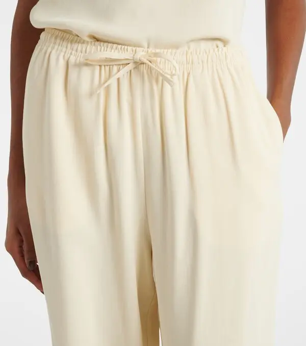 Asceno Aurelia Wide-leg Pants In Ecru