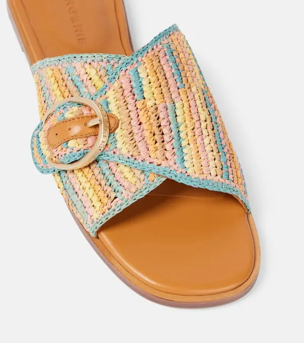Clergerie Irime Raffia Slides - Multicoloured