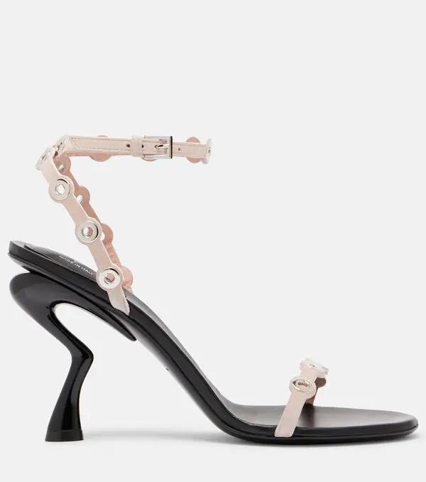 Emilio Pucci Eyelet Suede Sandals