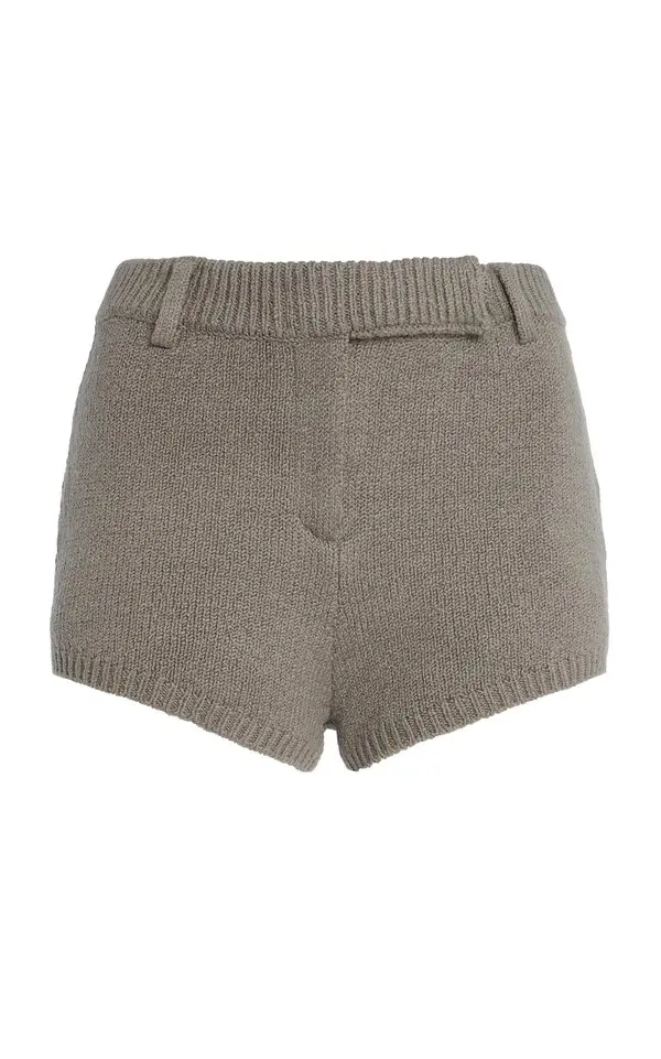 AYA MUSE Knit Cotton Shorts - Grey