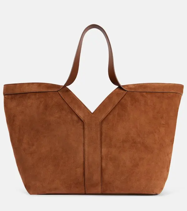 Saint Laurent Suede Tote Bag - Brown