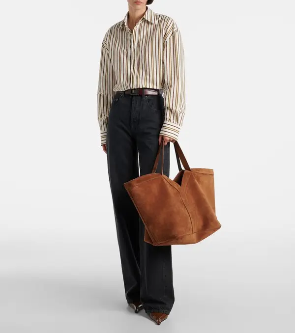 Saint Laurent Suede Tote Bag - Brown
