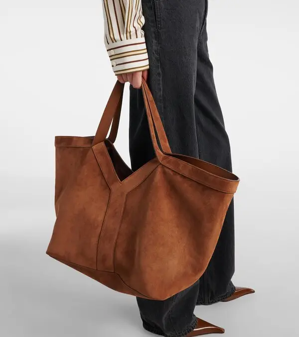 Saint Laurent Suede Tote Bag - Brown