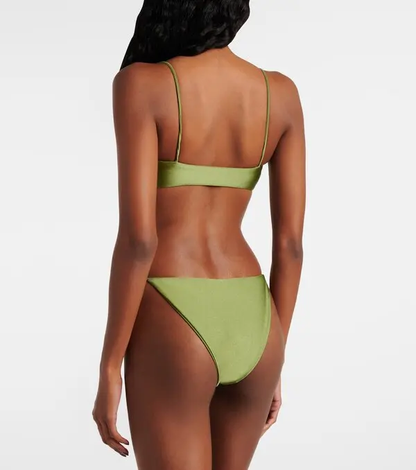 Jade Swim Muse Scoop Bikini Top In Sage Sheen