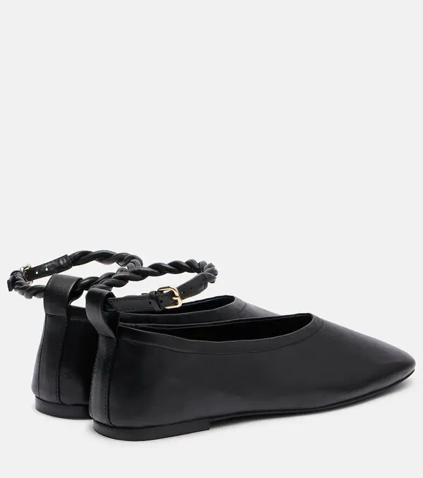 A.emery Steele Ballet Flats With Buckle-fastening Ankle Strap - Black