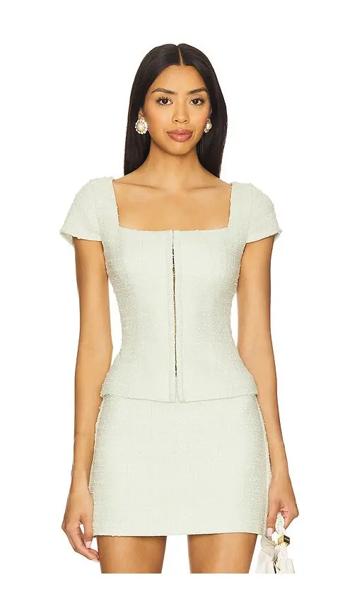 Amanda Uprichard Short Sleeve Antonia Top - Mint
