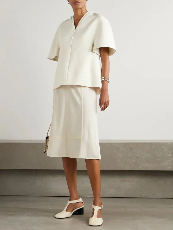 JIL SANDER Paneled Jersey Midi Skirt