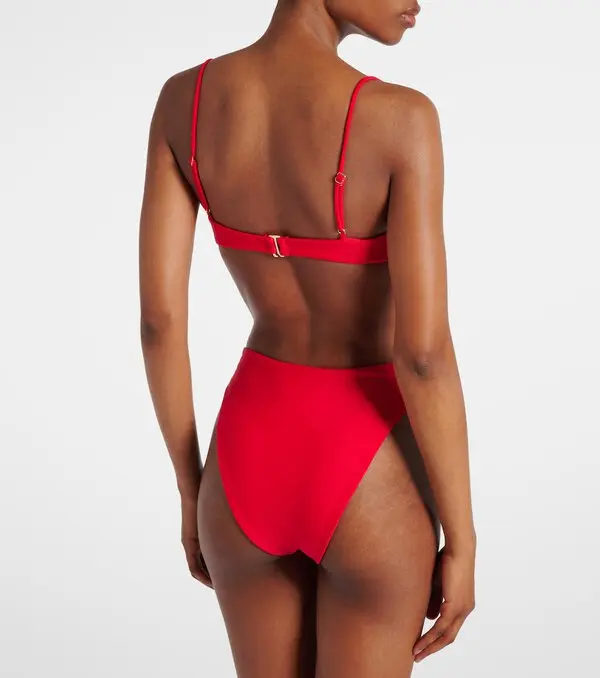 Jade Swim Mia Ruched Bikini Top - Red