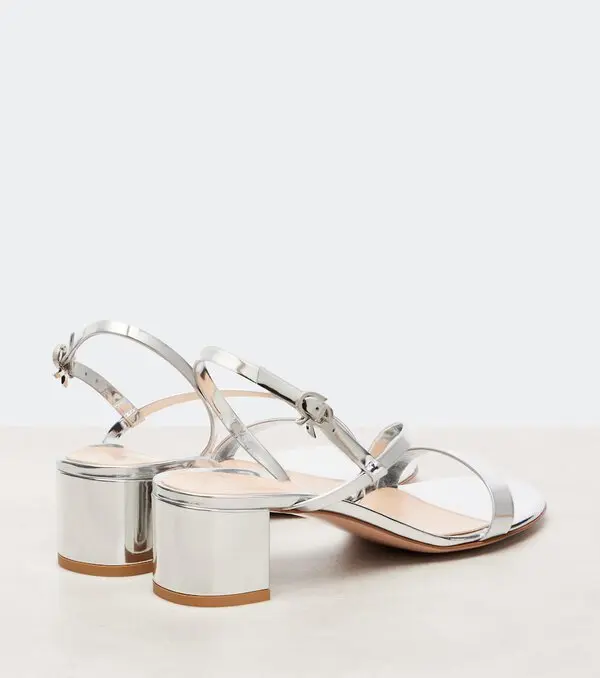 GIANVITO ROSSI Metallic Leather Sandals
