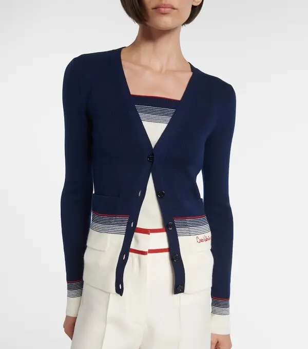 Valentino Garavani Striped Virgin Wool Cardigan